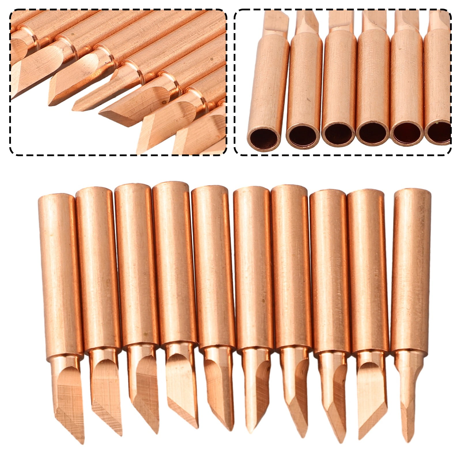 10Pcs Pure Copper Soldering Iron Tip 900M-T-K Welding Electric Iron For 936 8586 - Walmart.com