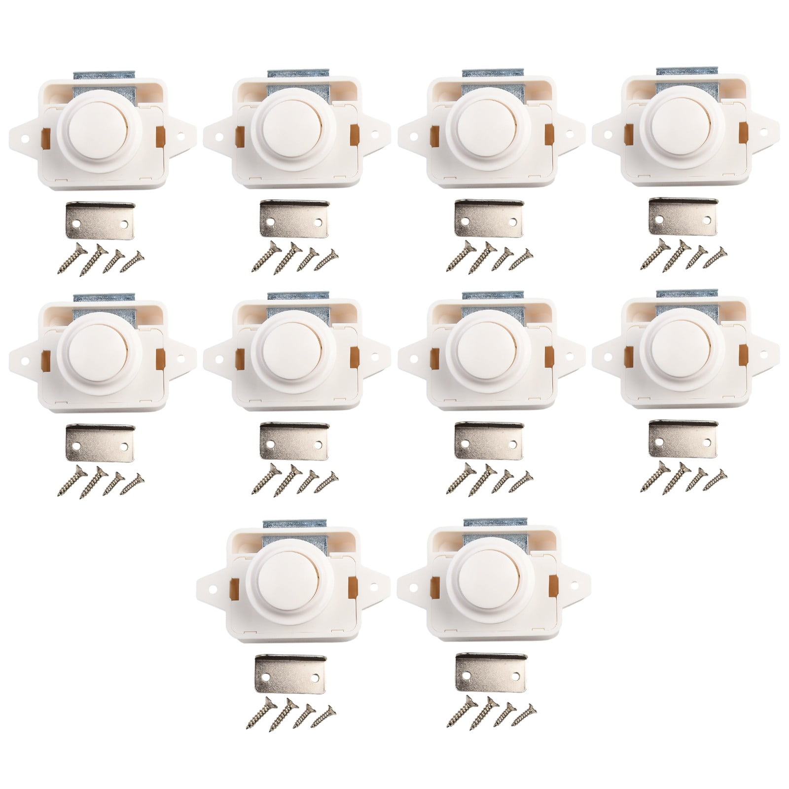 10Pcs Push Button Catch Lock Door Cabinet Drawer Campervan Spring Up ...
