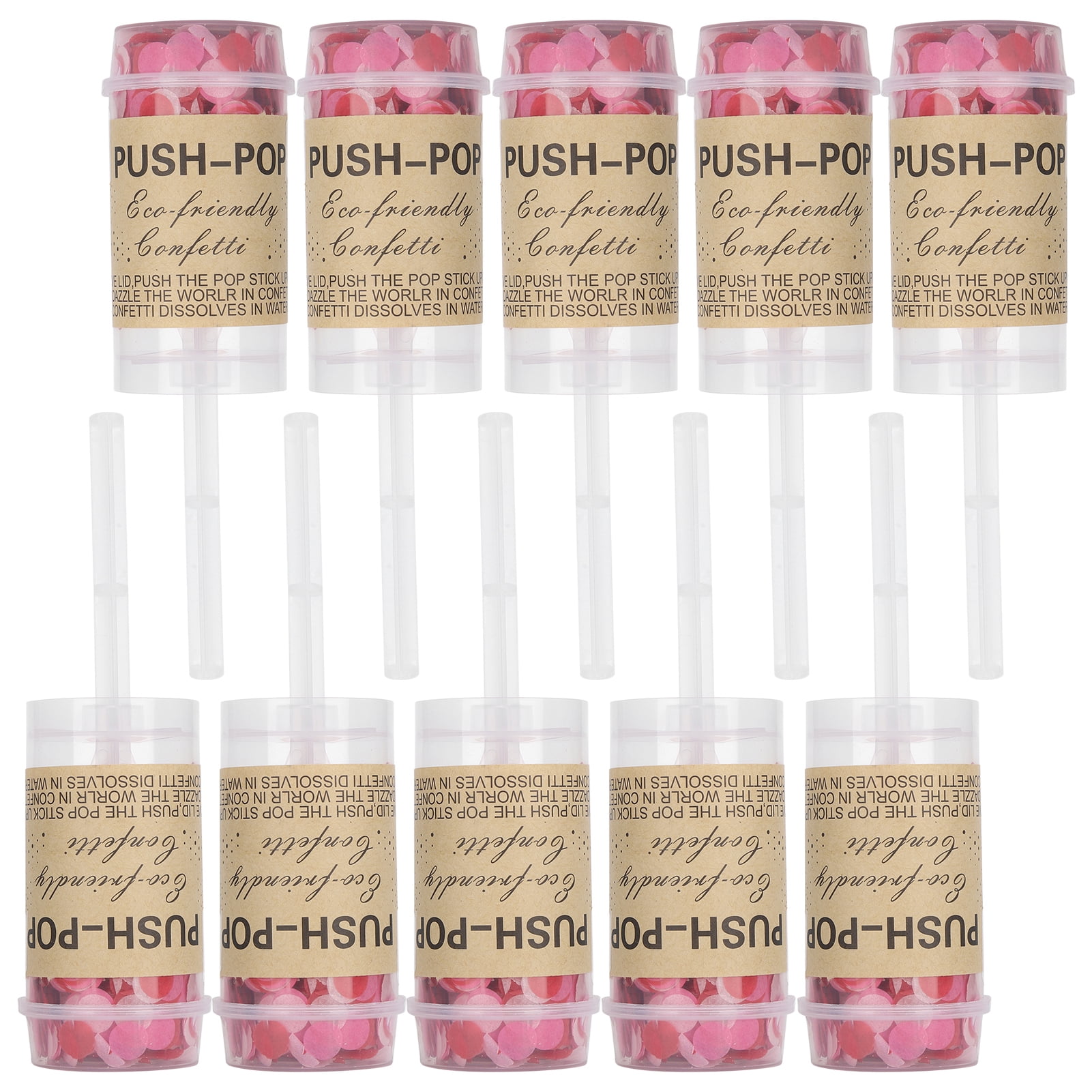 10Pcs Push Pop Confetti Poppers Cannon Wedding Graduation Gender Reveal ...