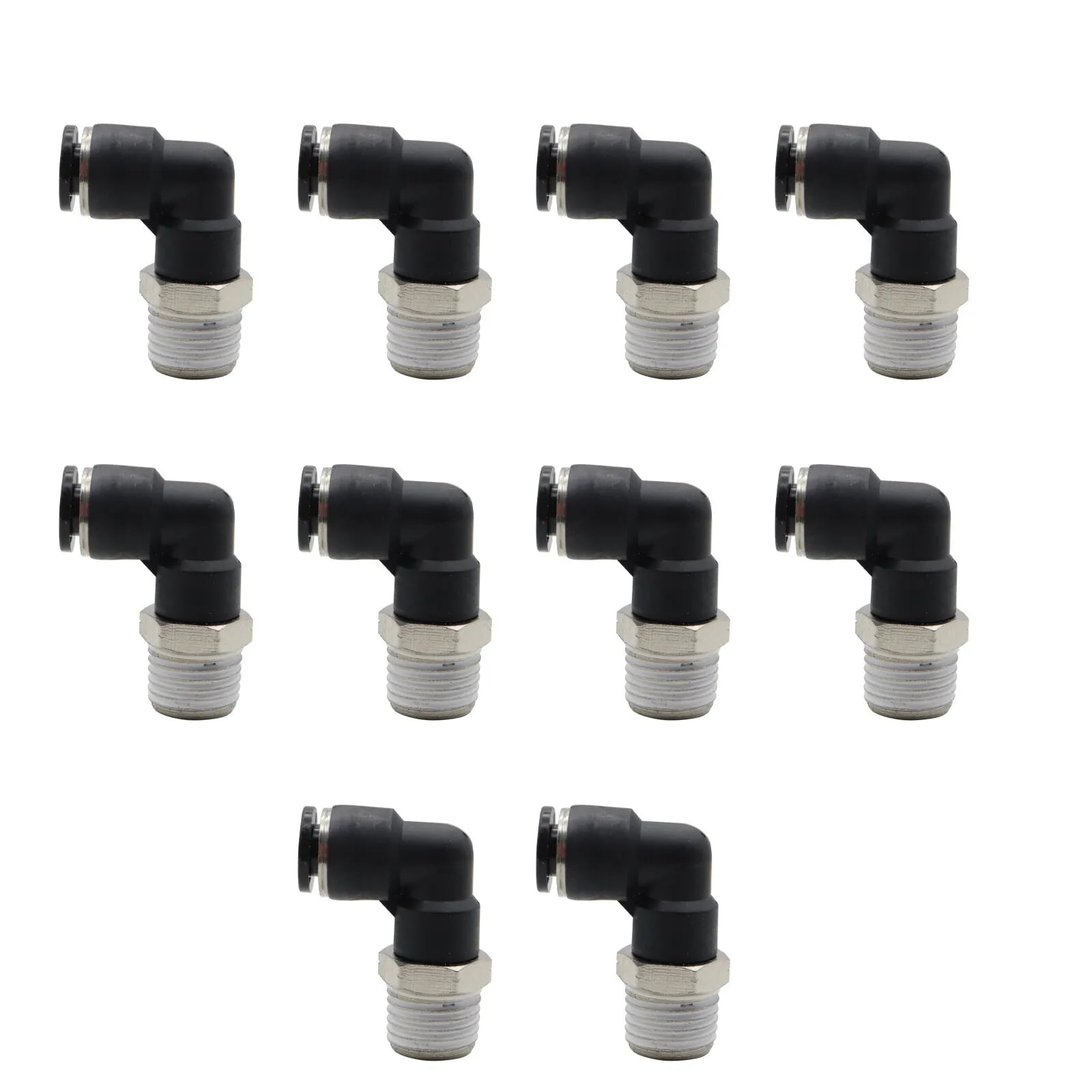 10Pcs Push To Connect Air Fitting Pneumatic Elbow 1/4" OD Tube X 1/4" NPT - Walmart.com