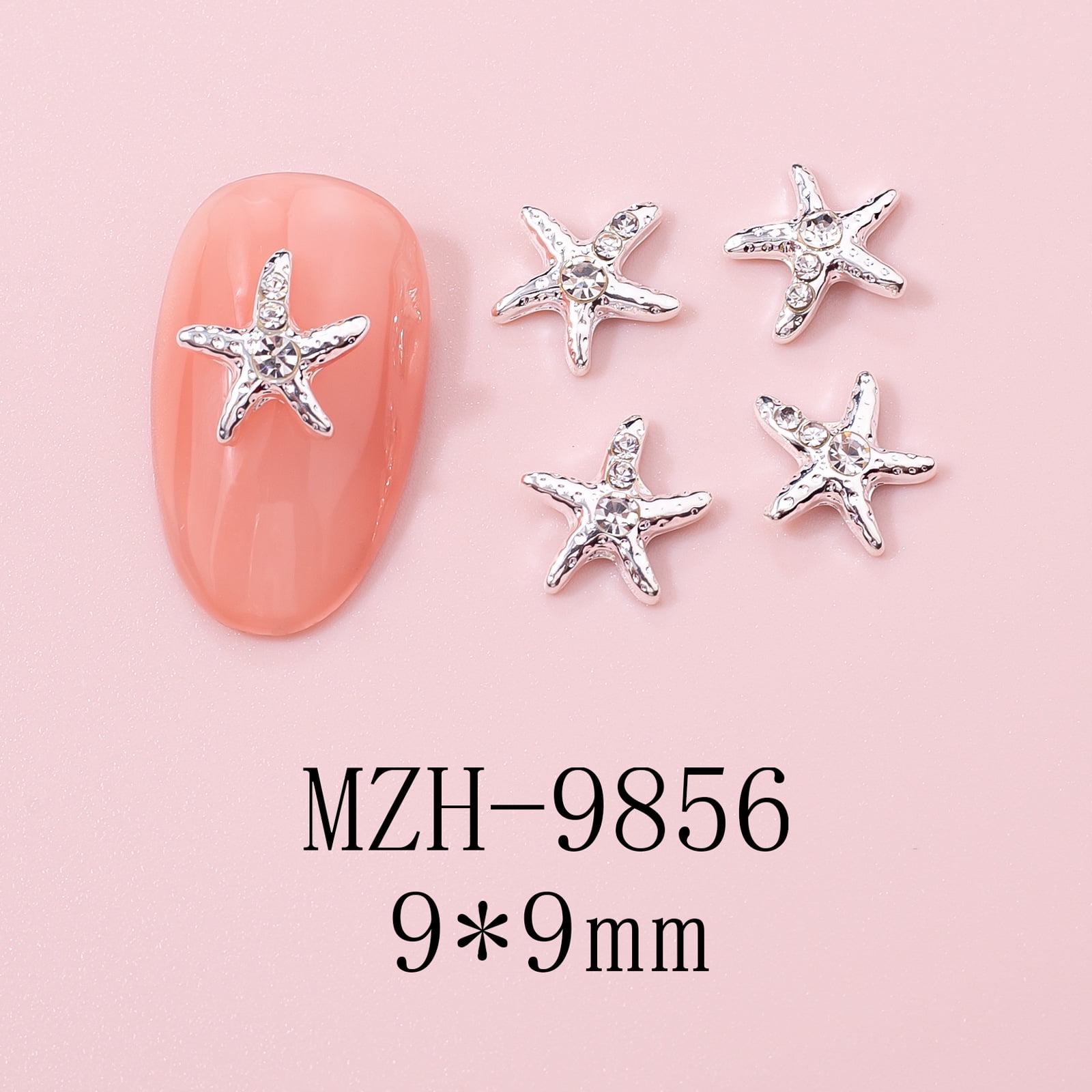 10Pcs Quality Zircon Nail Charms Summer Designs Shell Starfish Charms ...