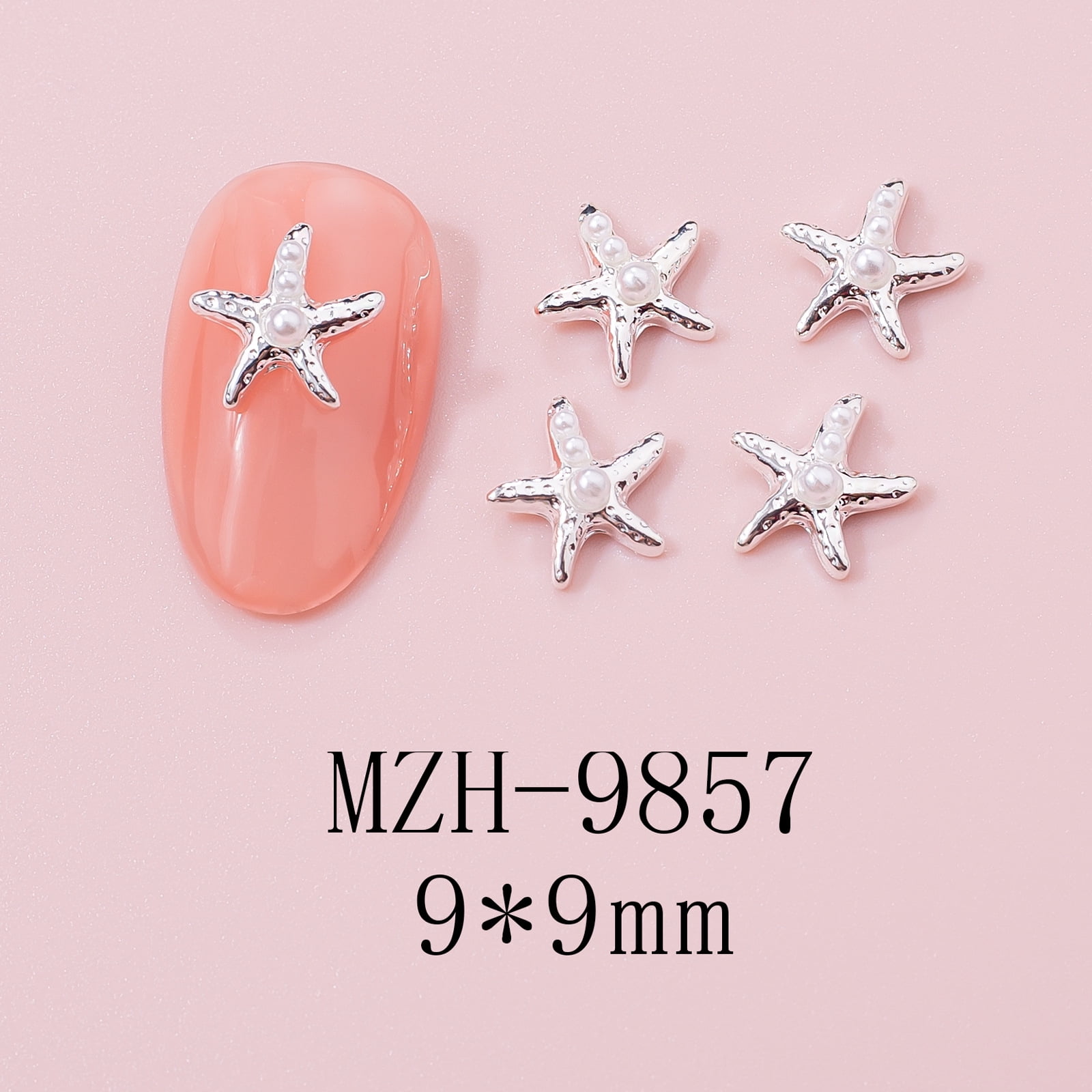 10Pcs Quality Zircon Nail Charms Summer Designs Shell Starfish Charms ...