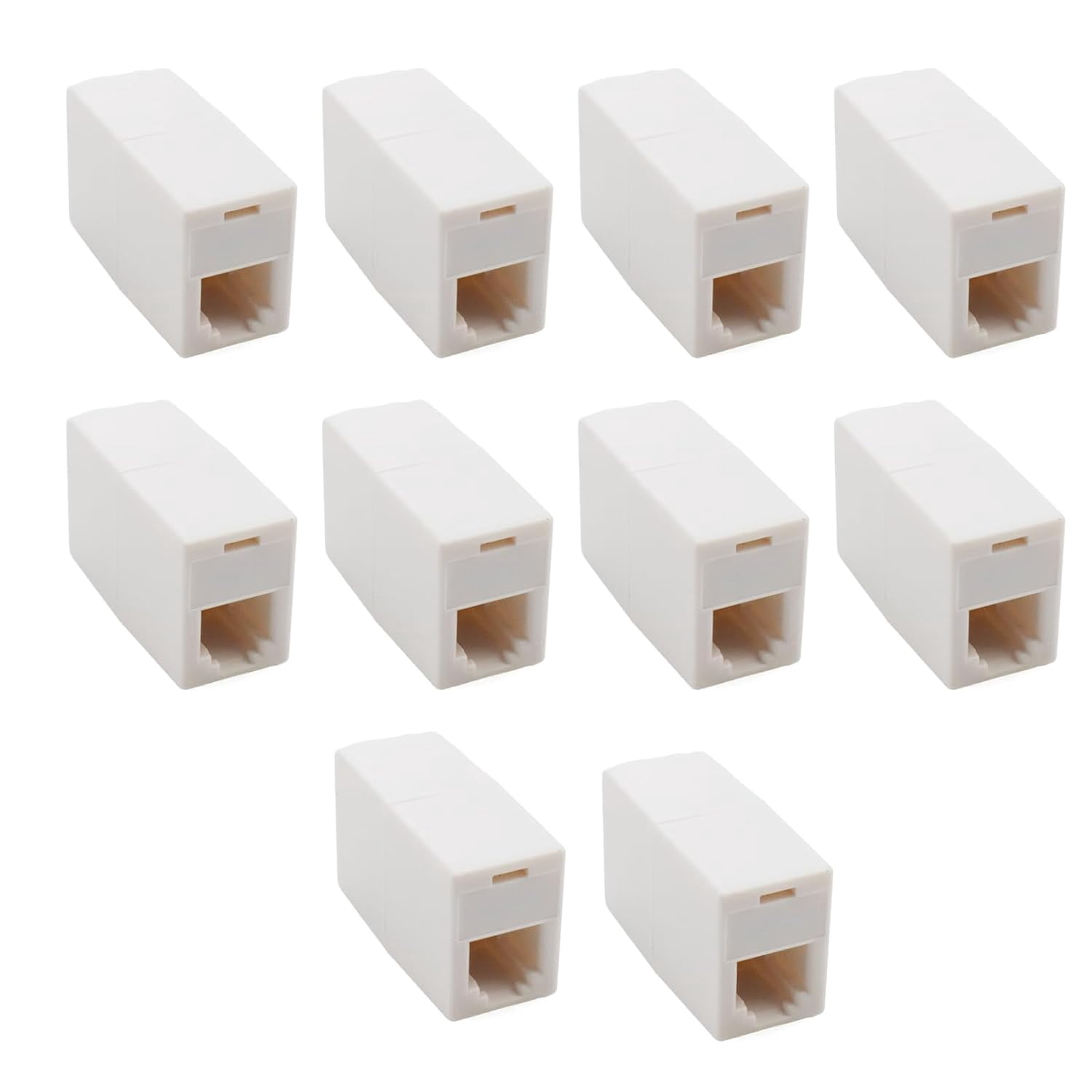 10Pcs RJ11 Coupler, Straight Telephone Inline Coupler, White - Walmart.com