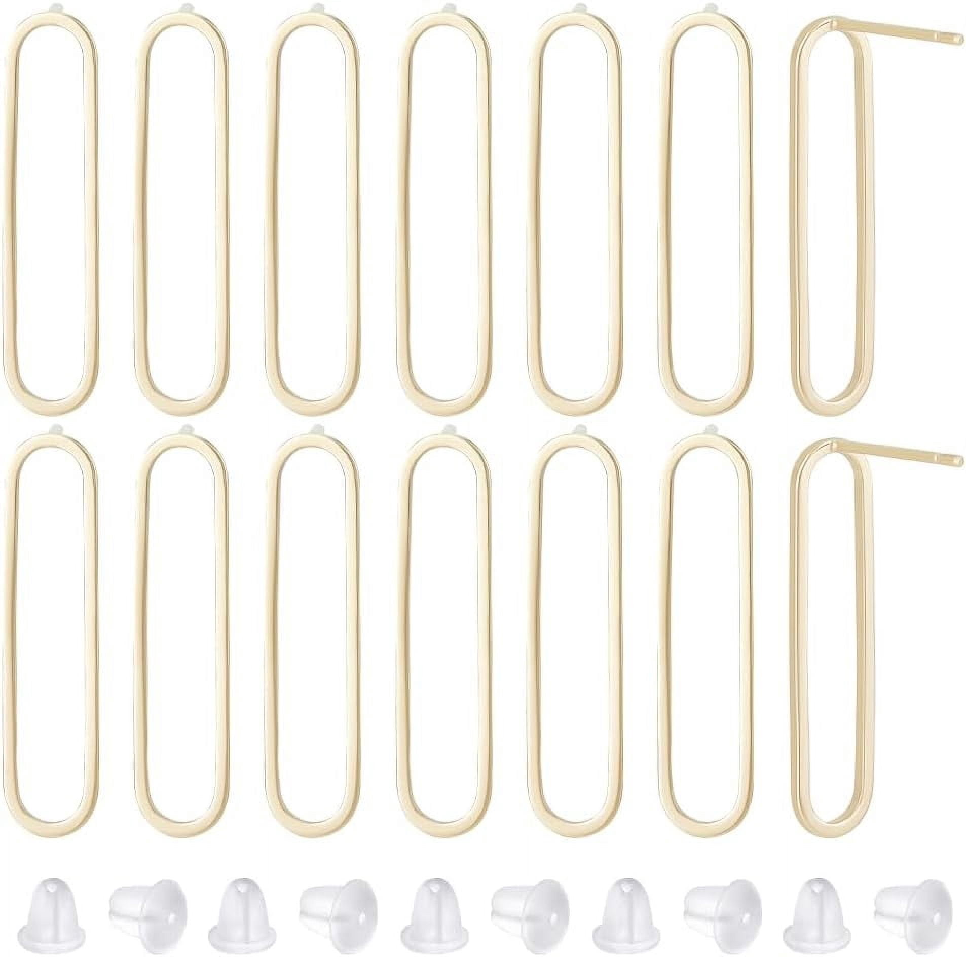 10Pcs Real 18K Gold Plated Brass Stud Earring Findings 25.5mm/1 Inch ...