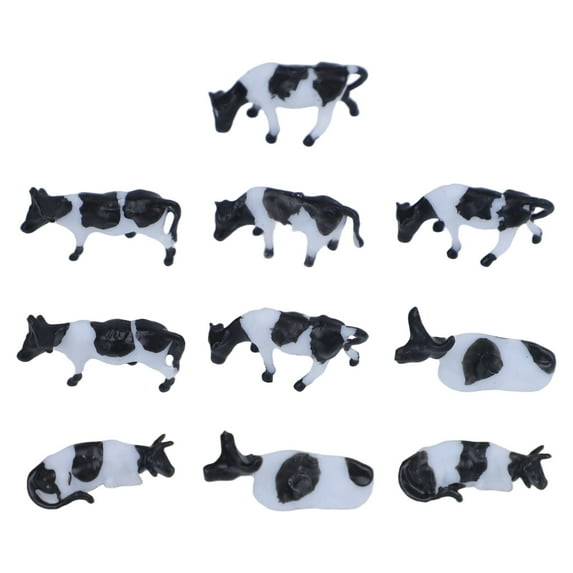 10Pcs Realistic 1 87 Scale Ho/Oo Gauge 00 Black & White Cow Models For ...