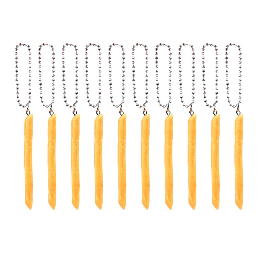 10Pcs Realistic French Fries Keychain Artificial Fries Food Keychain ...