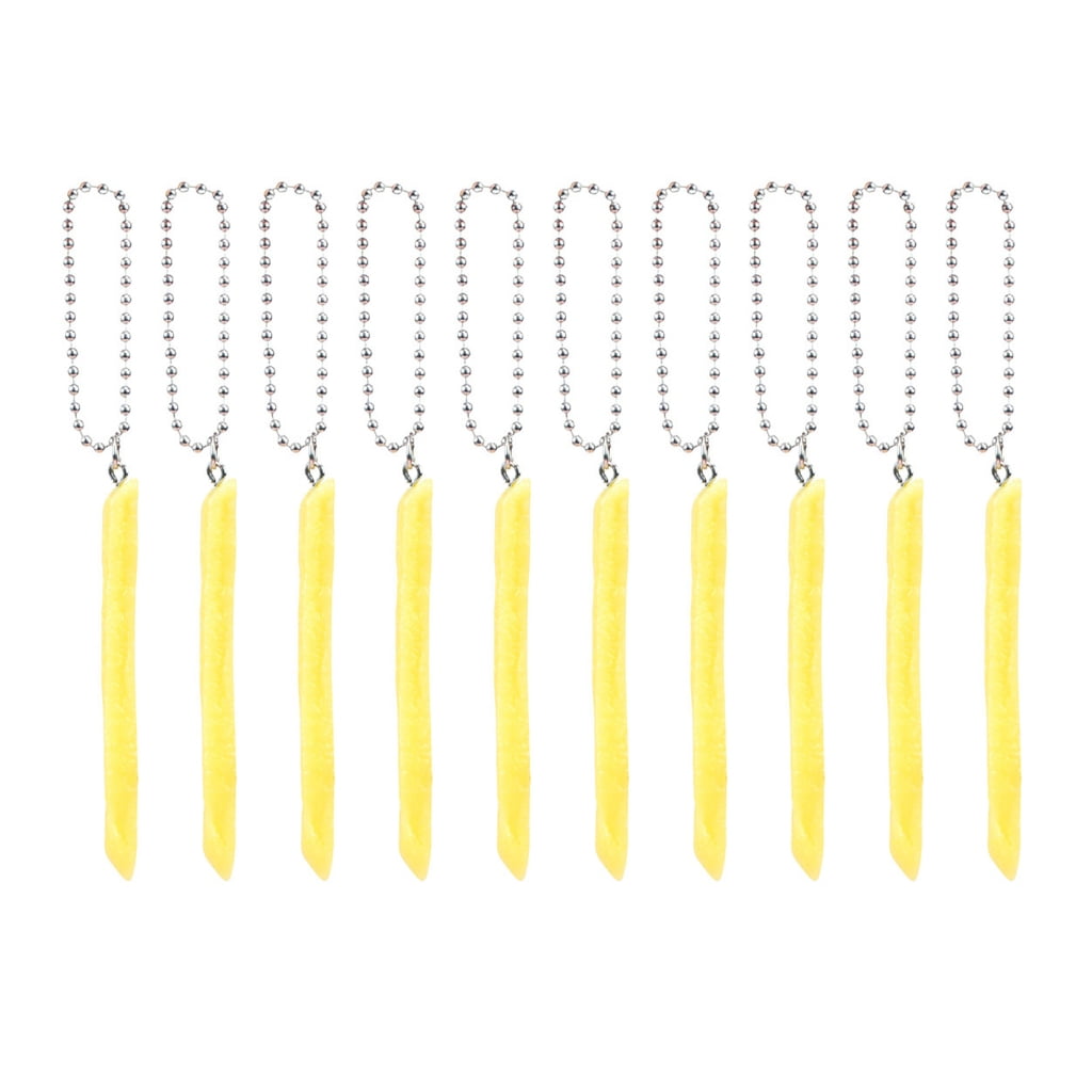 10Pcs Realistic French Fries Keychain Artificial Fries Food Keychain ...