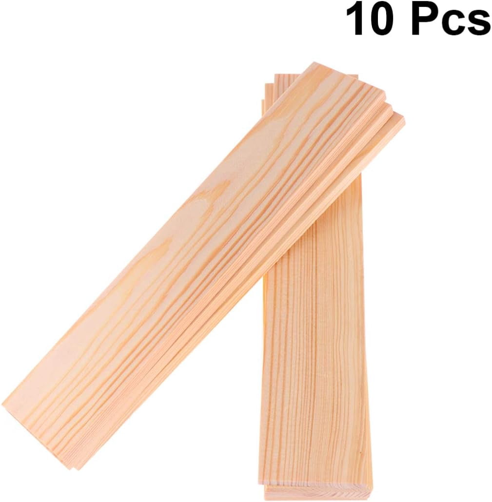 10Pcs Rectangle Wood Boards Natural Pine Wood Rectangle Board Panel ...