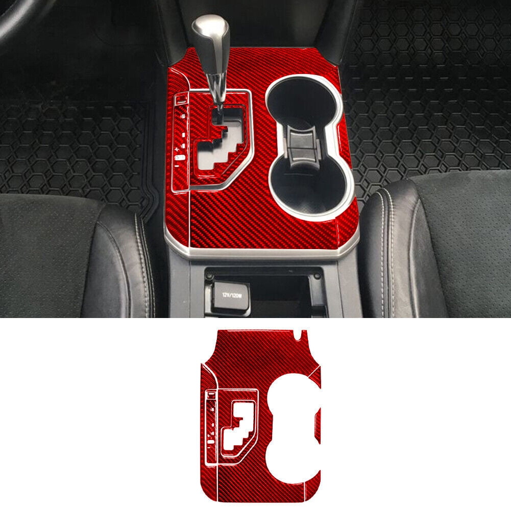 10Pcs Red Carbon Fiber Console Gear Shift Cover Trim For Toyota Camry ...