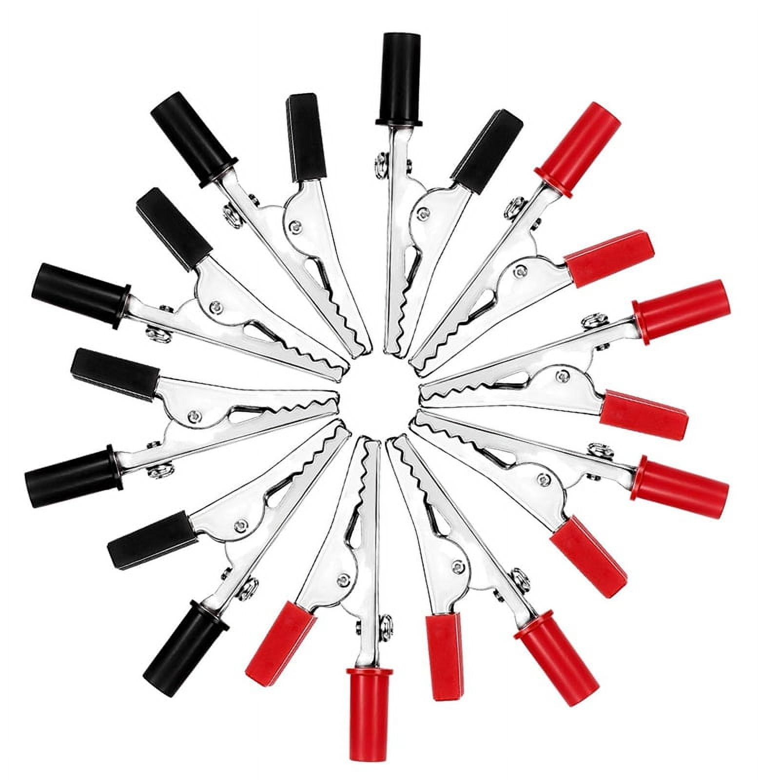 10Pcs Red and Black Alligator ClipsTerminal Test Clamps Small Metal ...