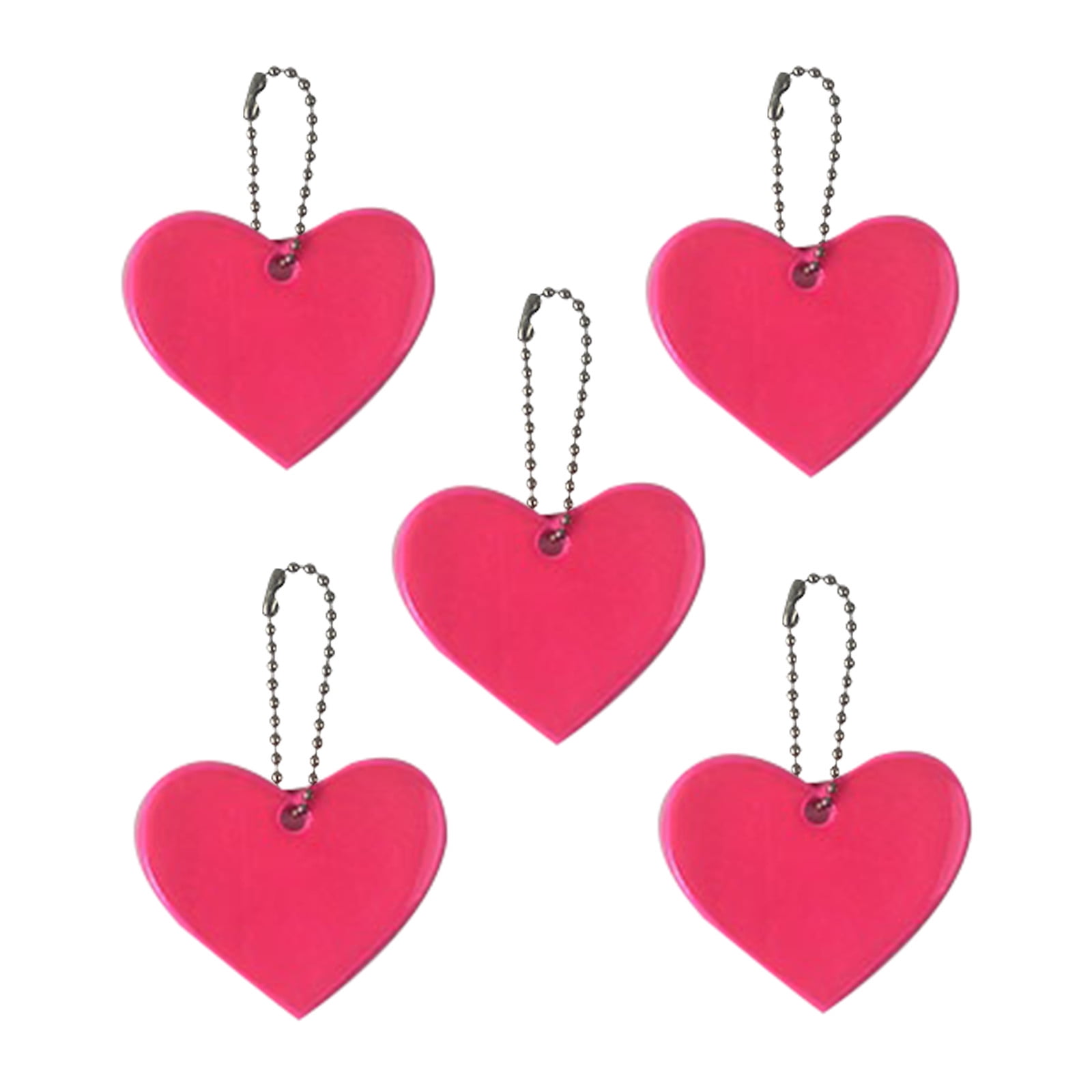 10Pcs Reflective Pendant! Usloyux Heart Shape Reflective Keychain for ...