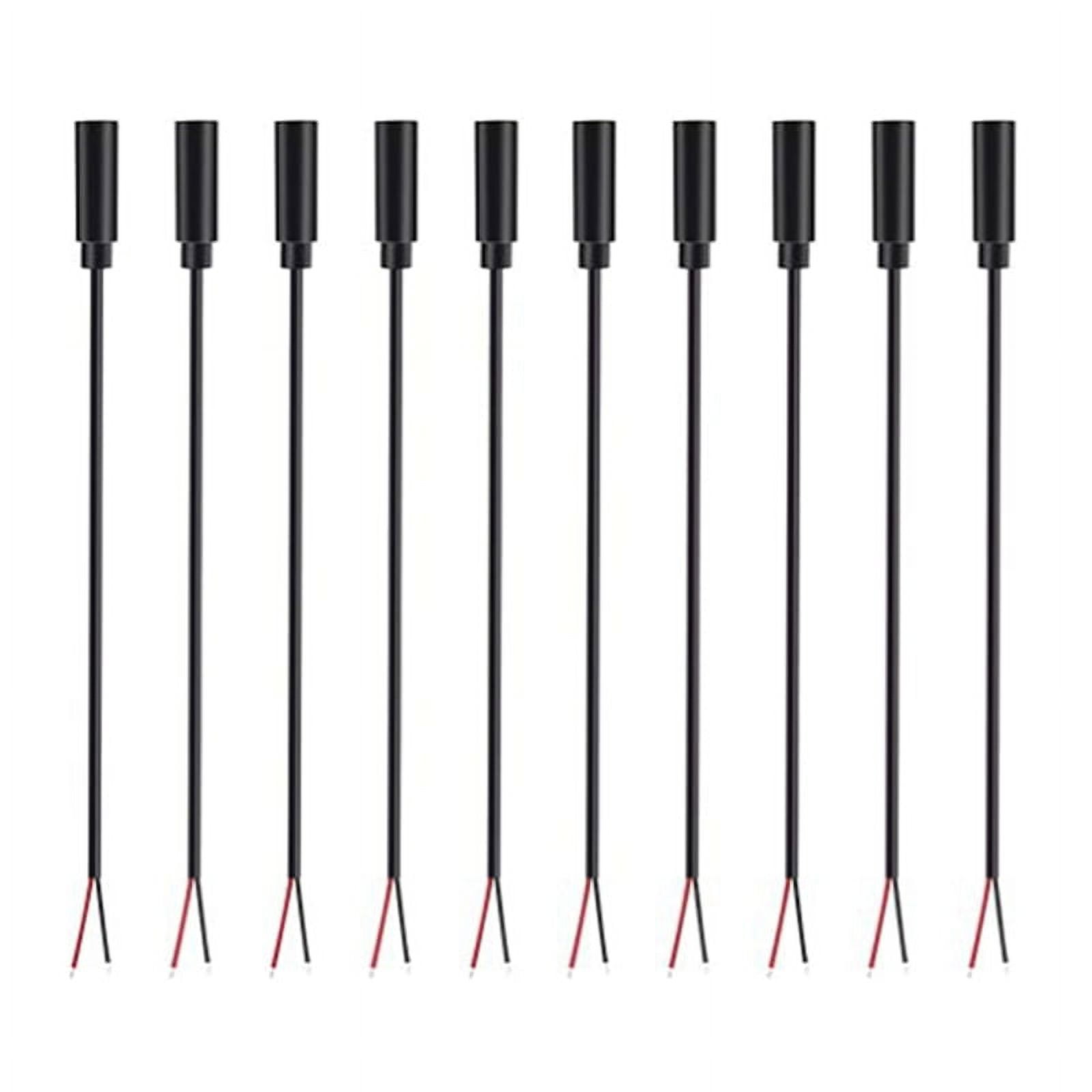 10Pcs Replacement 3.5mm Female Jack to Bare Wire Open End 2 Pole Mono 1 ...