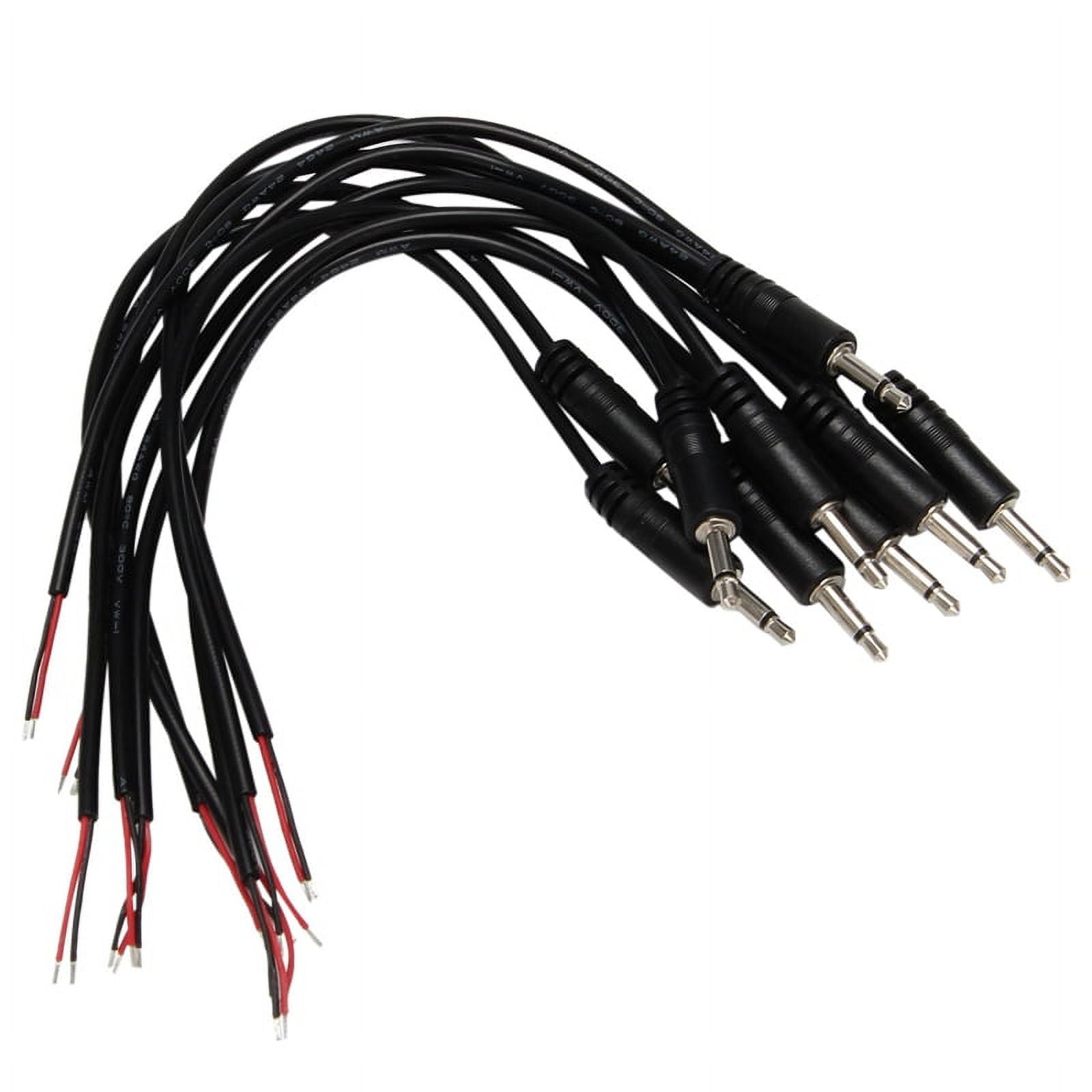 10Pcs Replacement Male Plug to Bare Wire Open End 2 Pole Mono 1/8inch 3 ...
