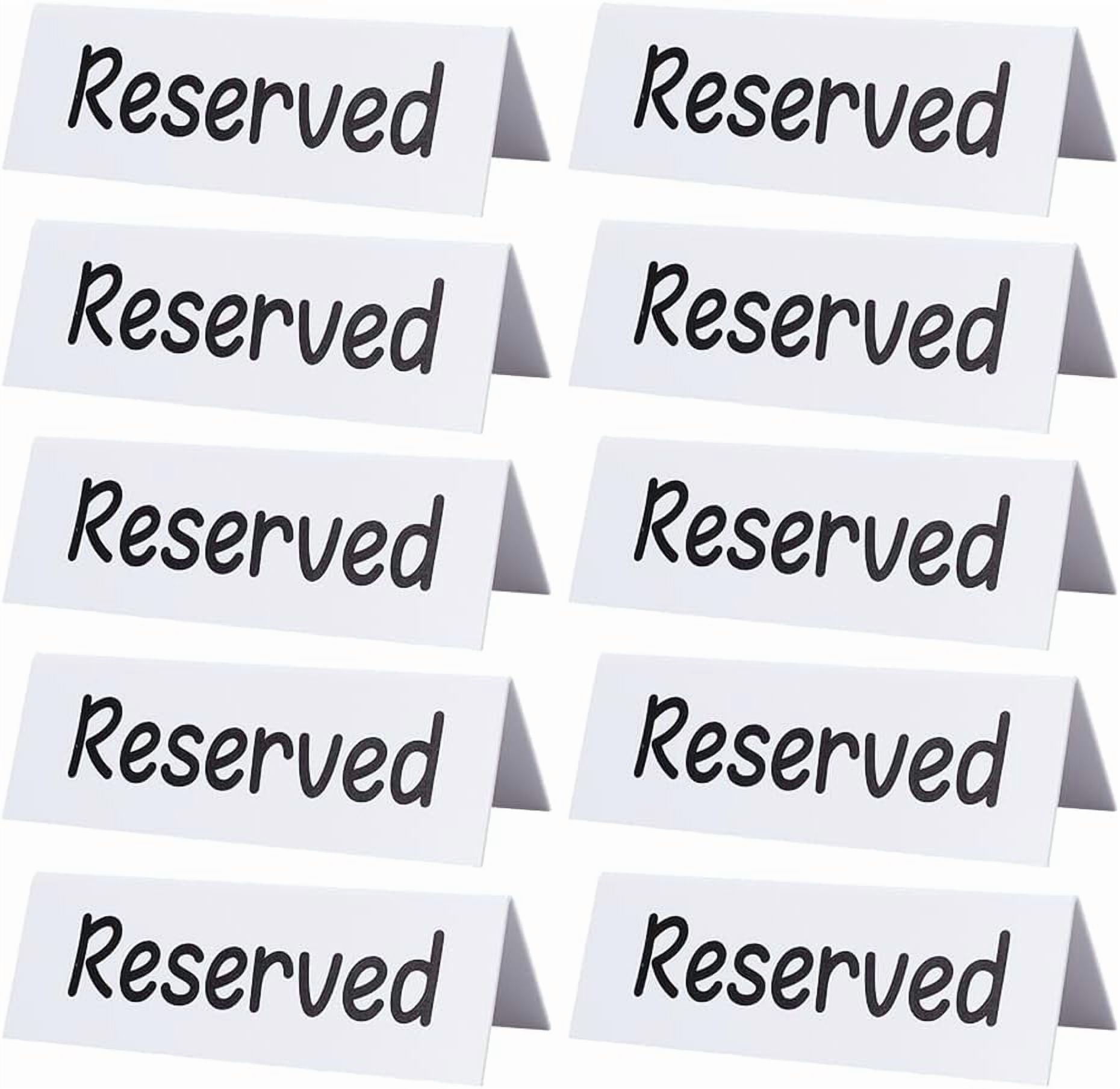 10Pcs Reserved Table Signs 5.9x2.1x2 Inch Silver Acrylic Reserved Signs ...