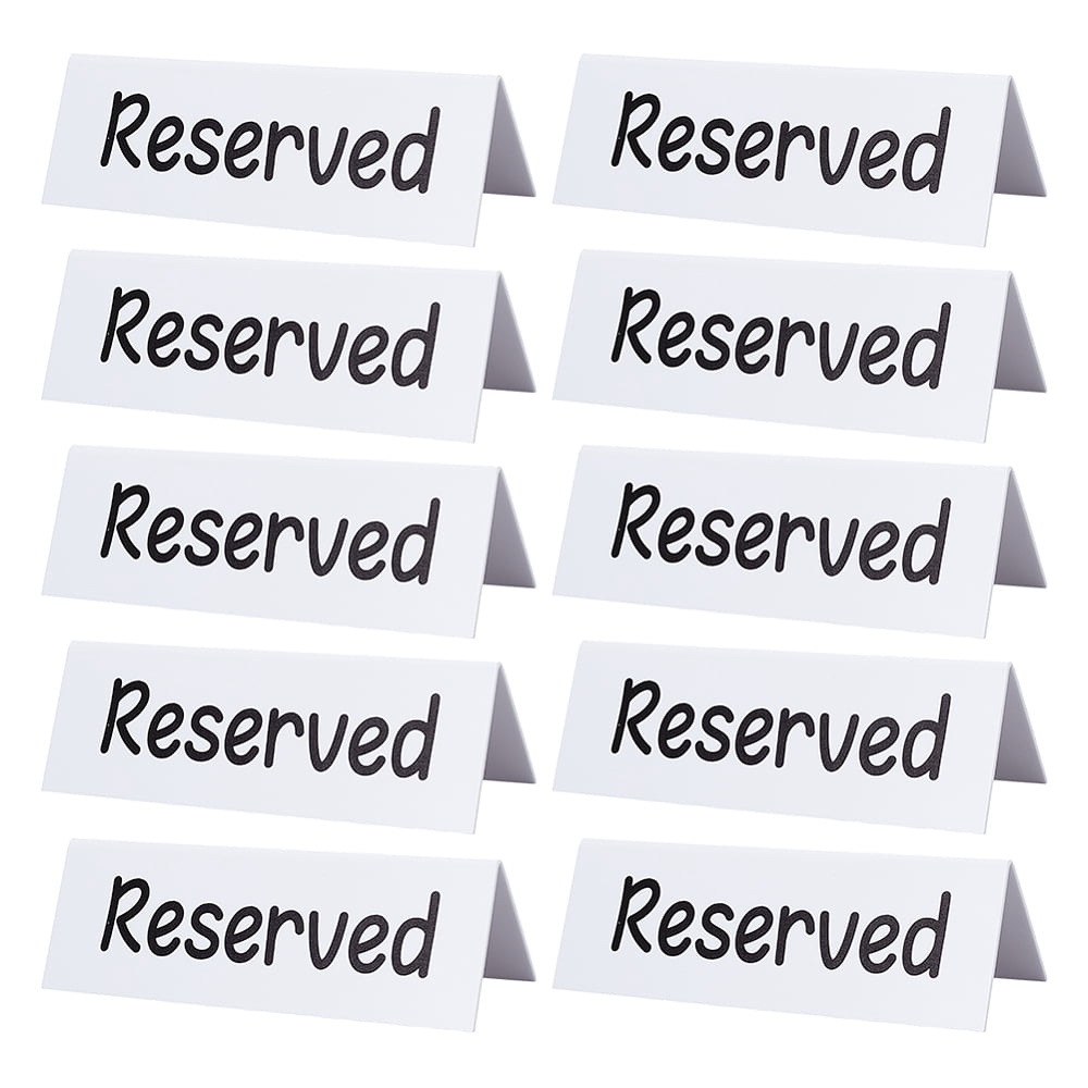 10Pcs Reserved Table Signs 5.9x2.1x2 Inch Silver Acrylic Reserved Signs ...