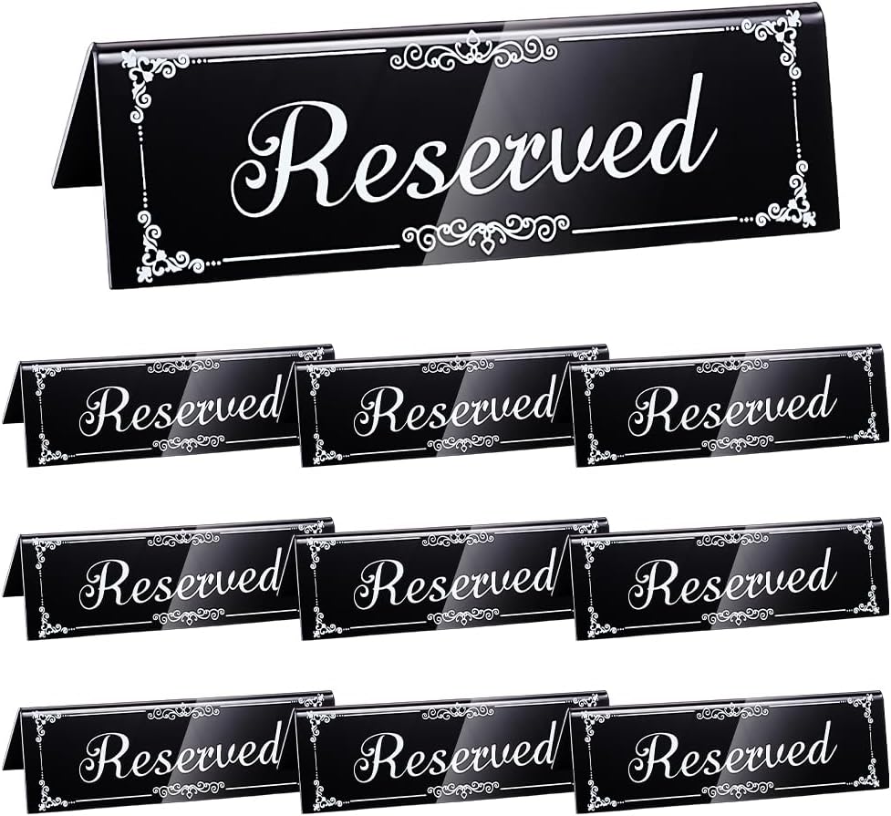 10Pcs Reserved Table Signs Guest Double Sided Reserved Table Seat Signs ...