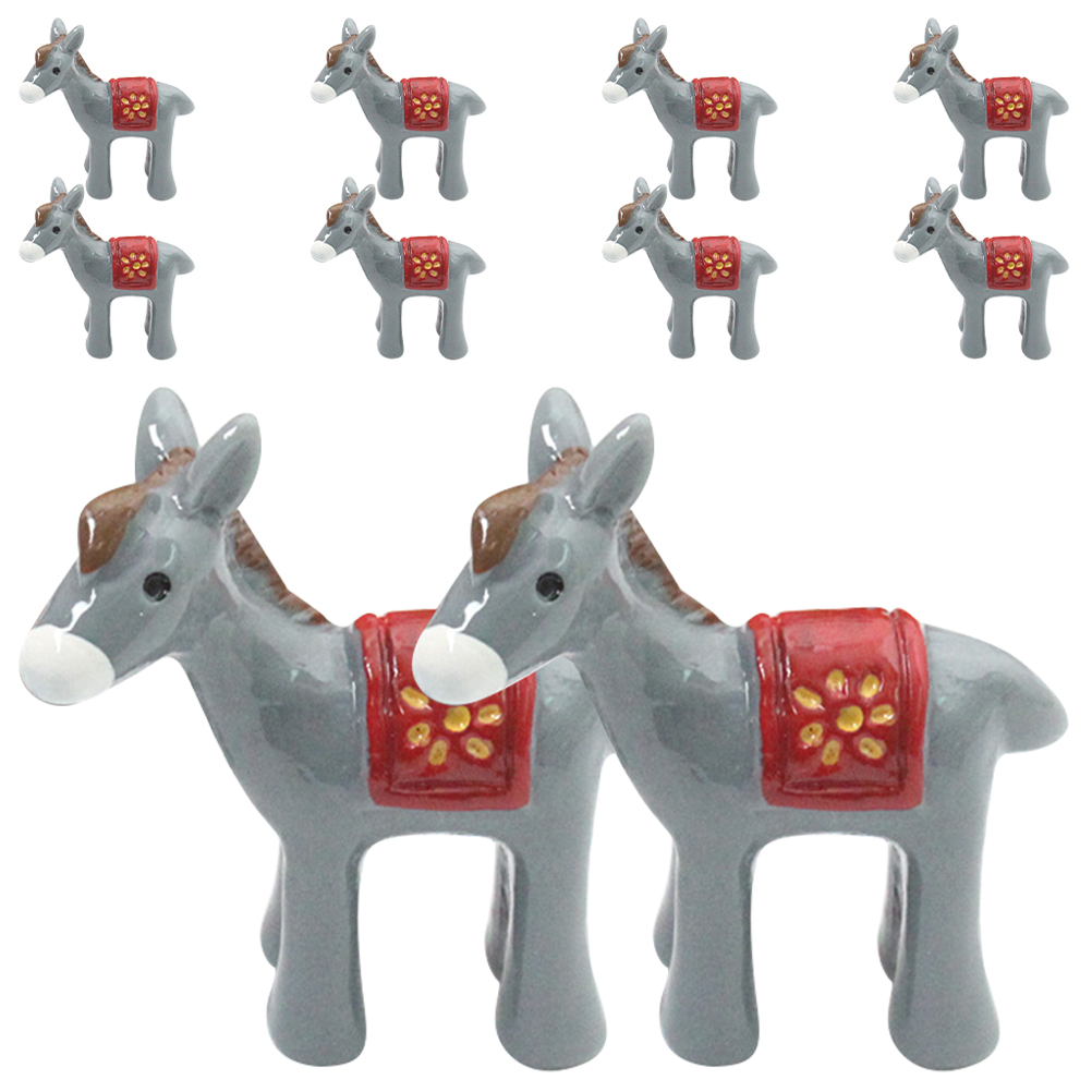 10Pcs Resin Donkey Ornament Resin Standing Donkey Miniature Donkey ...