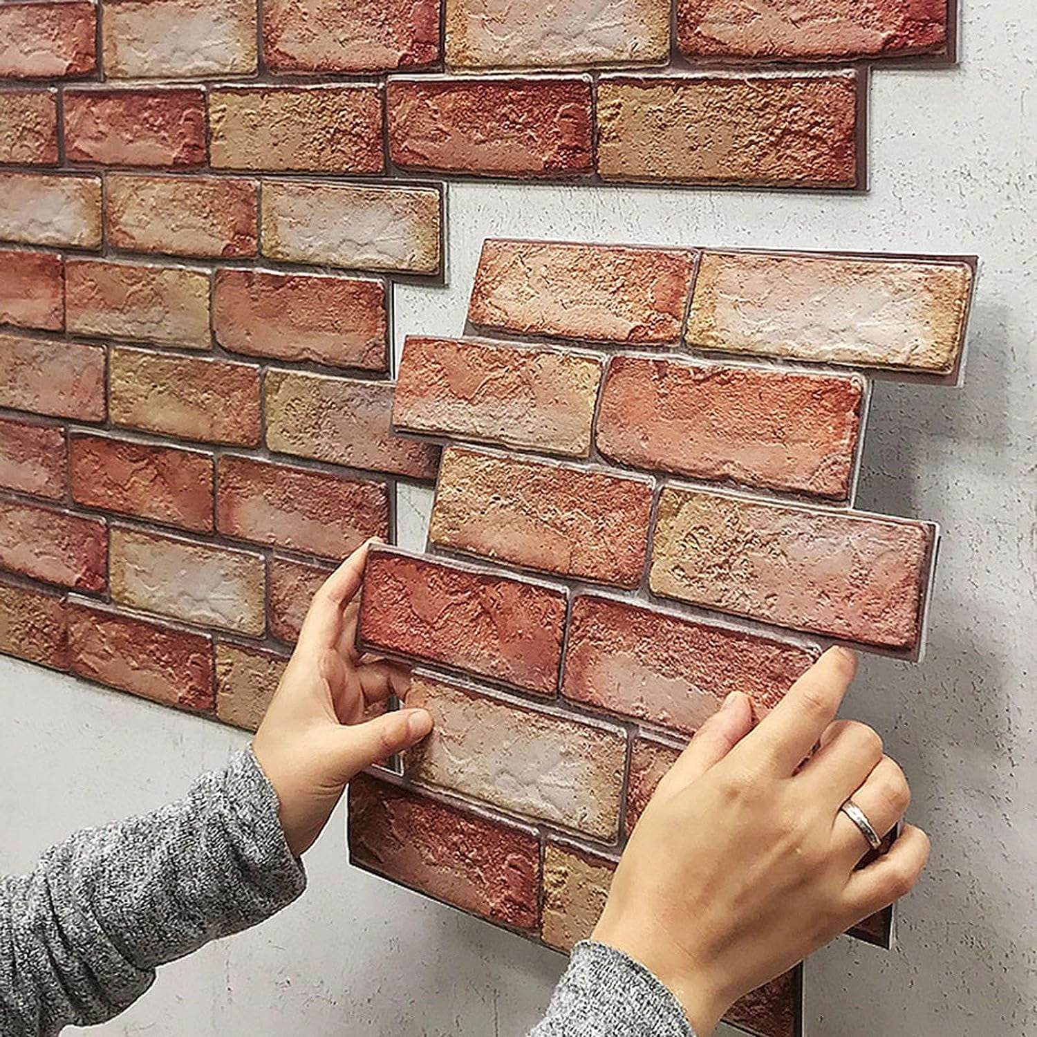 10Pcs Retro 3D Brick Panels Backsplash Set – Self-Adhesive Waterproof ...