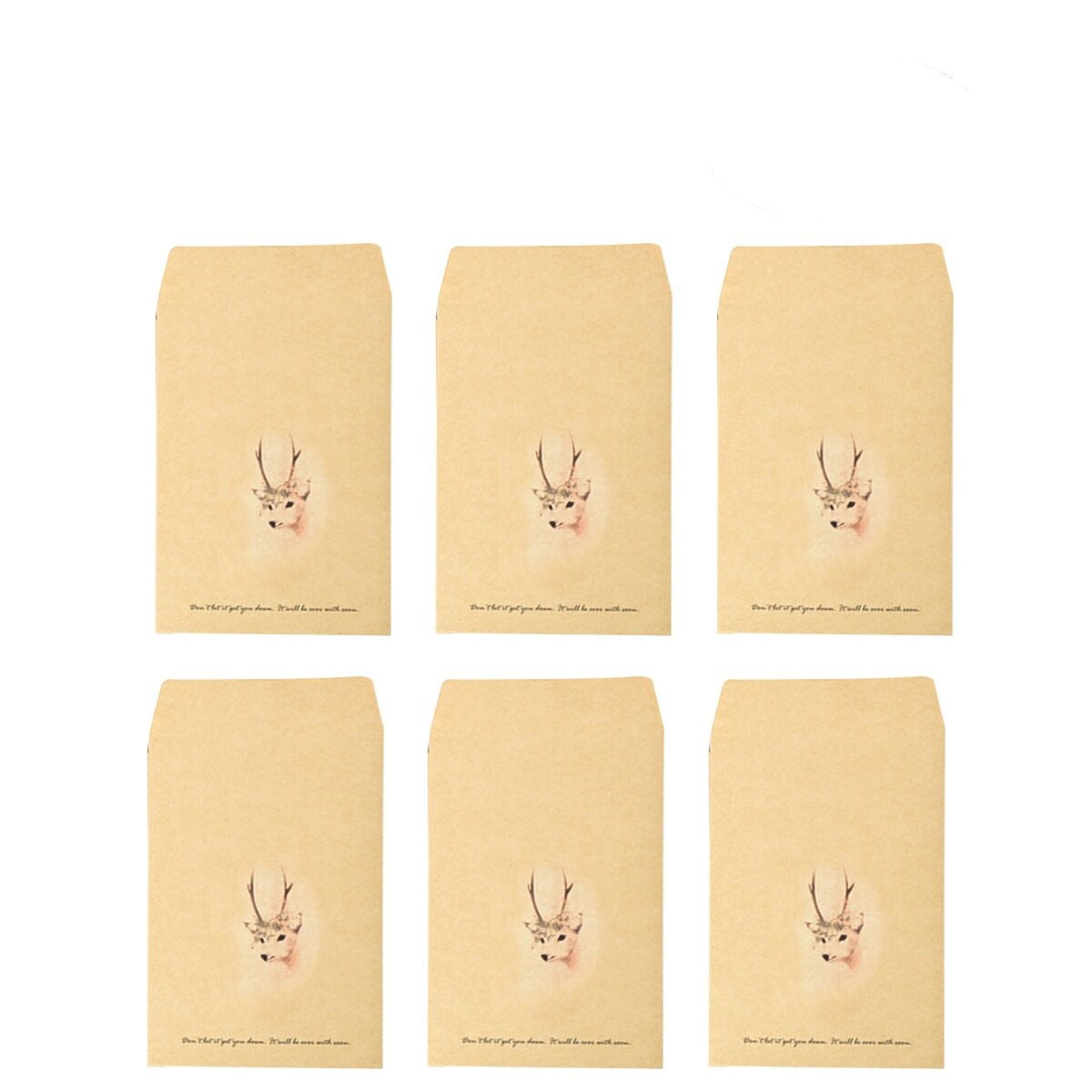 Toyandona Retro Kraft Paper Envelopes White Deer Pattern 10Pcs 6.3x4 ...