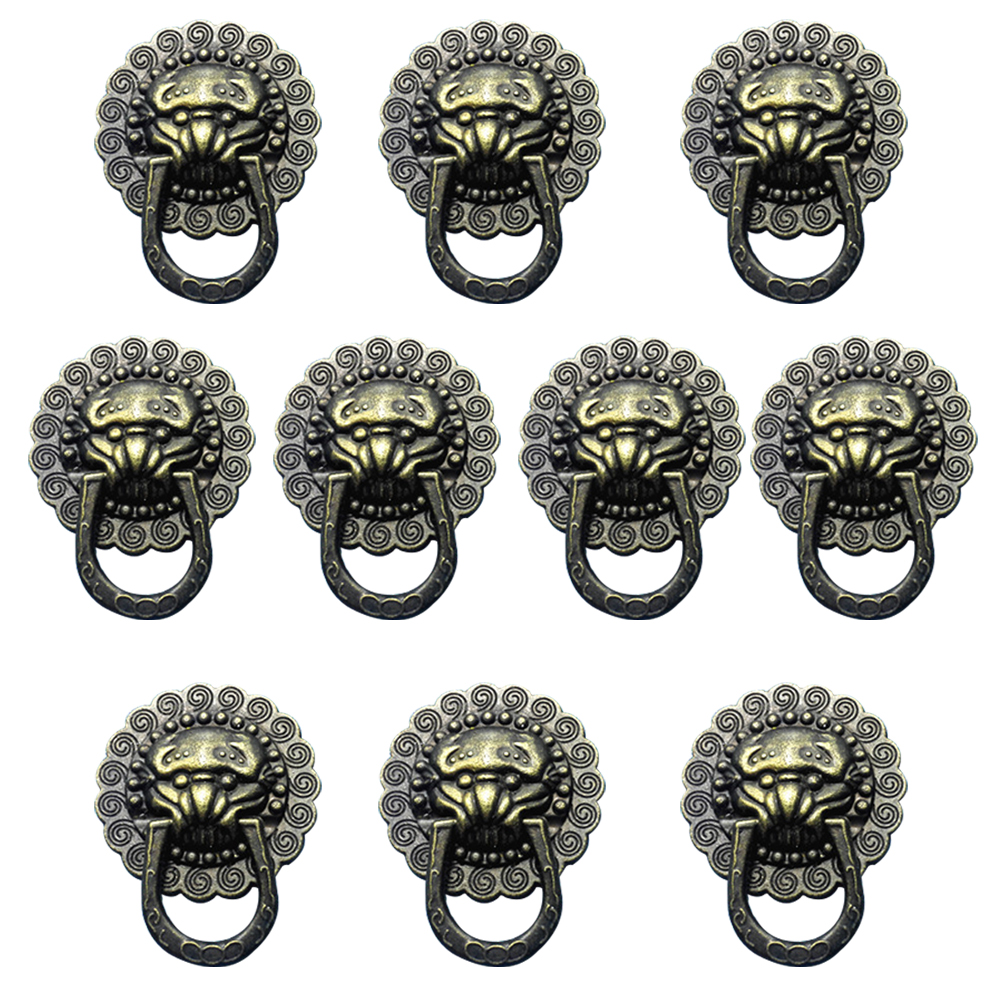 Luxshiny 10Set Dark Brown Lion Head Shaped Dresser Handles for Interior ...