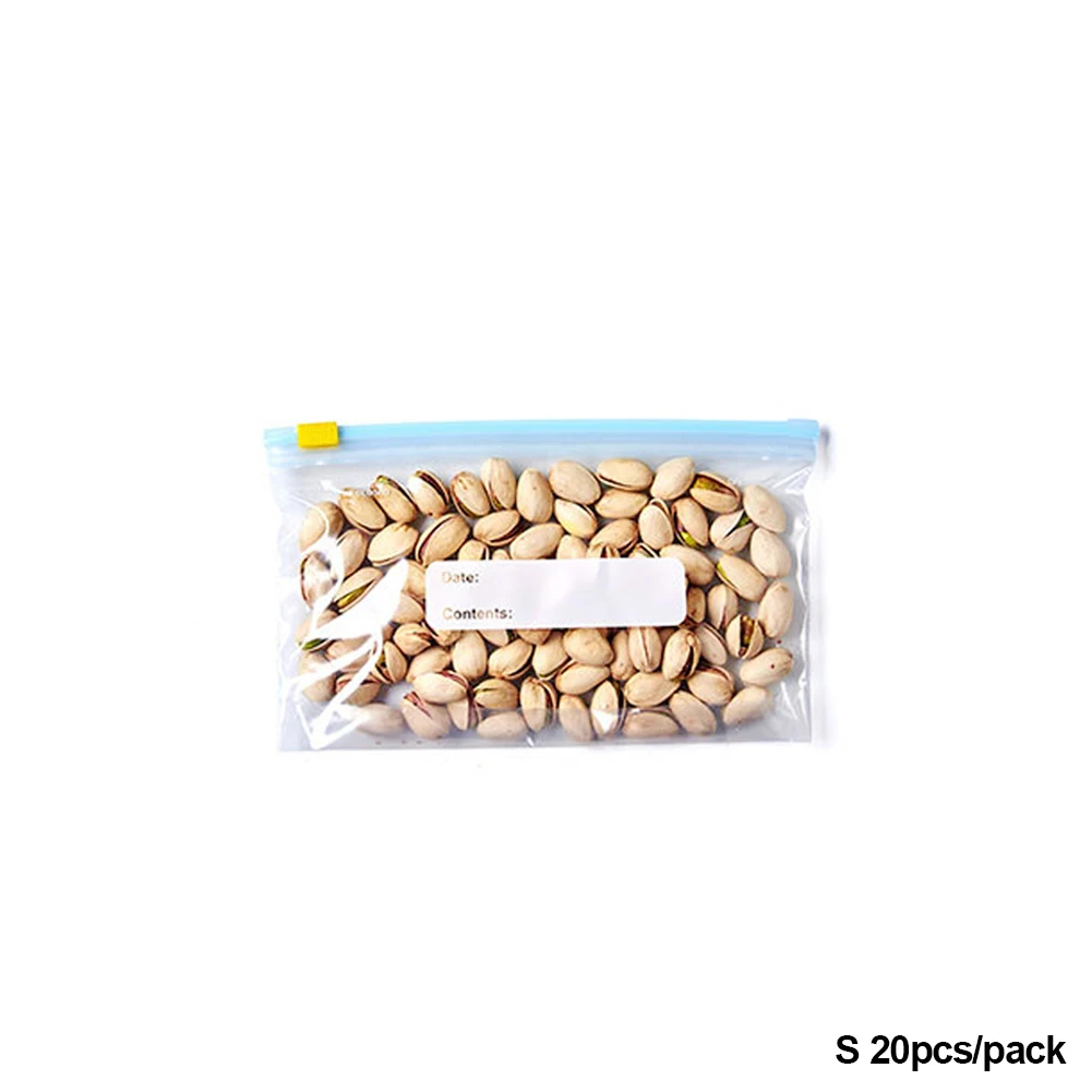 10Pcs Reusable Zipper Bag Stand Up Zip Shut Plastic Freezer Bag Fruit ...