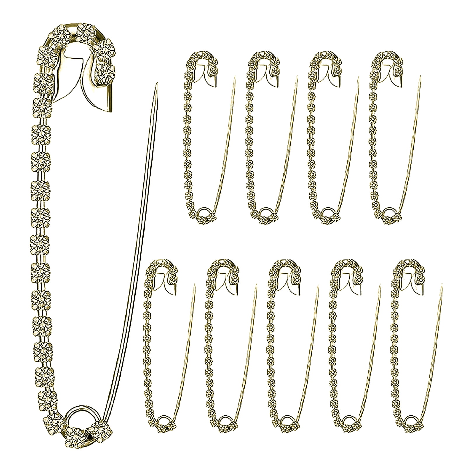10Pcs Rhinestones Brooch Pins Adornment Sparkling Rhinestones Pins ...