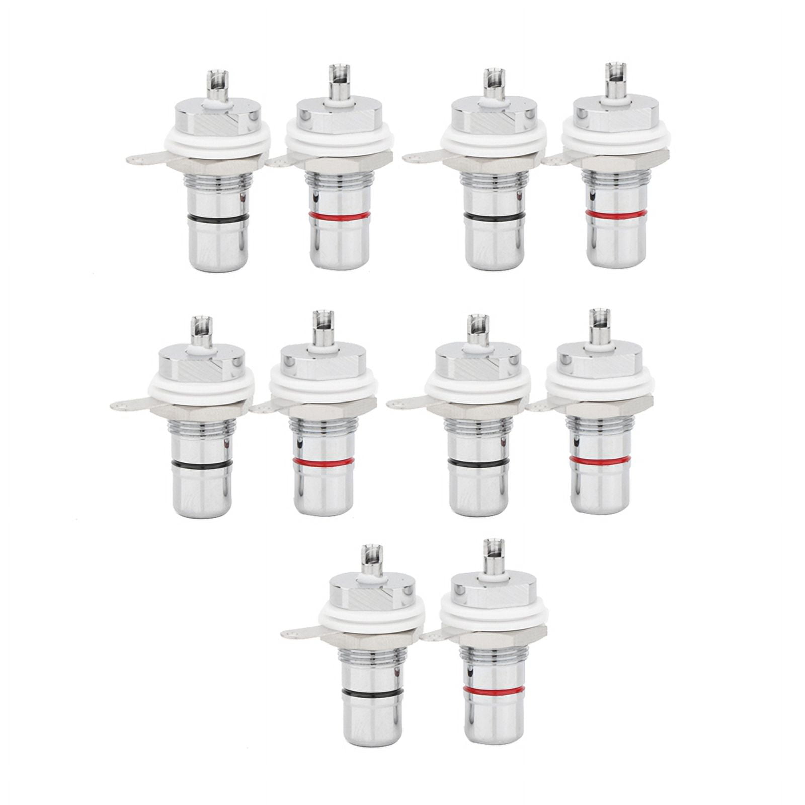 10Pcs Rhodium Plated RCA Socket RCA Female Panel Mount Plug Audio ...