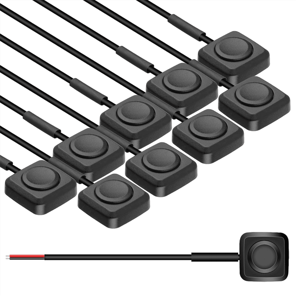 10Pcs Rocker Switches, Momentary Push Button Switch -Mount on/Off Horn ...