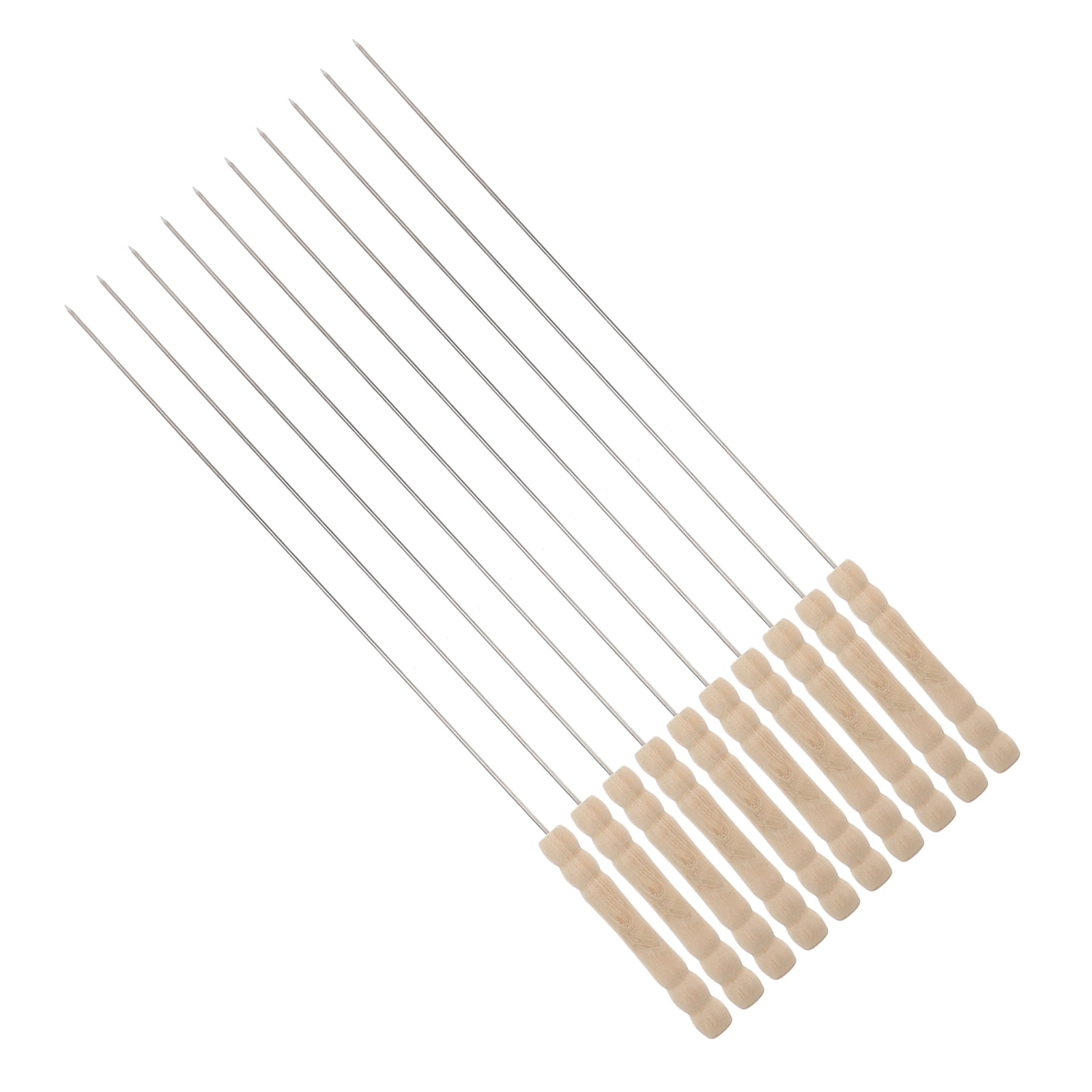 10Pcs Round BBQ Barbecue Kabob Skewers Sticks for Meat Shrimp Chicken ...