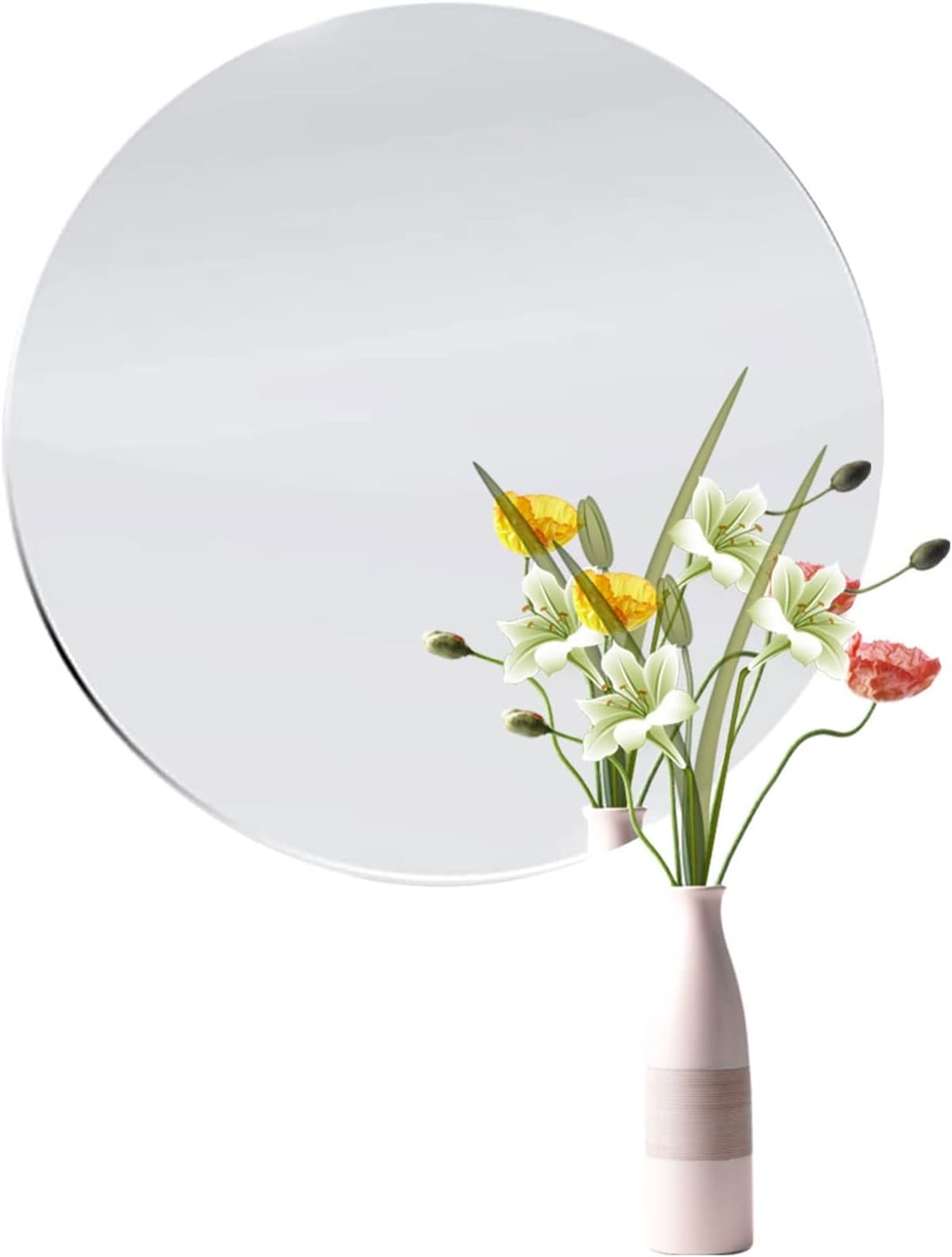 10Pcs Round Mirror Tiles, 7.87 Inch Mirror Trays Candle Plates, Wall ...