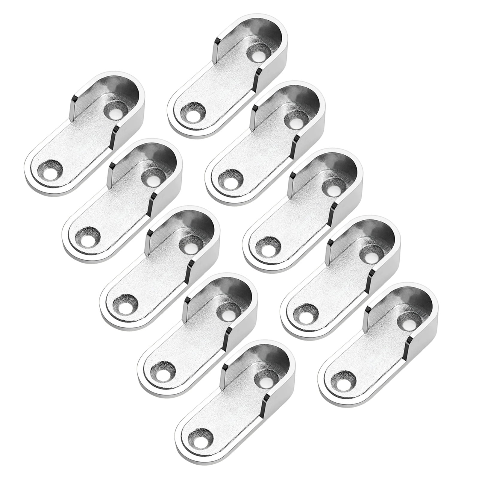 10Pcs Round Tube Wardrobe Rod Socket Brackets Zincs Alloys Oval Shaped ...