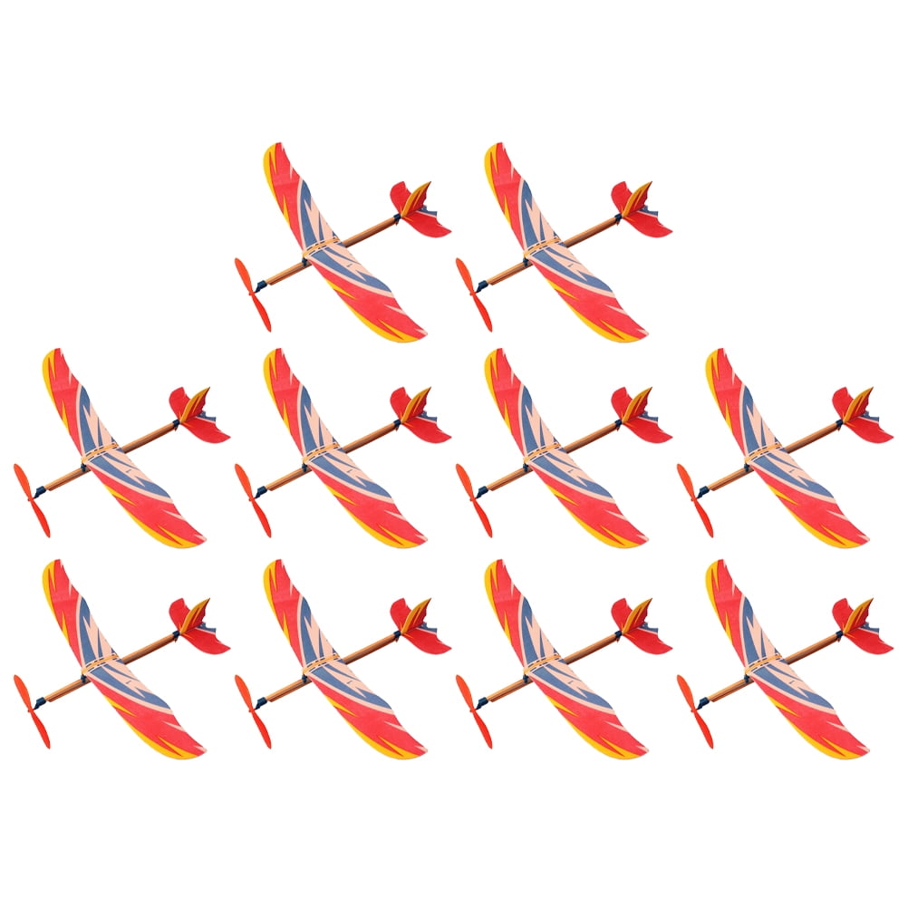 10Pcs Rubber Band Powered Airplane Model Biplane Toys for Kids (Random ...