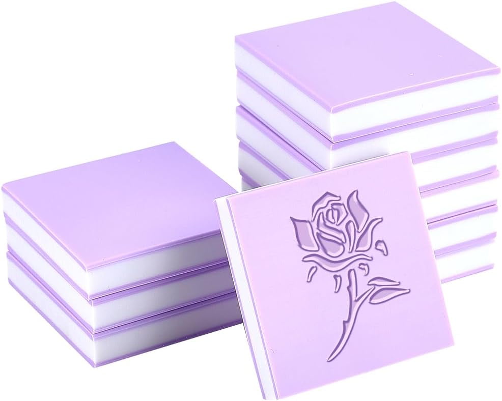 10Pcs Rubber Carving Blocks Square Violet Linoleum Blocks Rubber Stamps ...