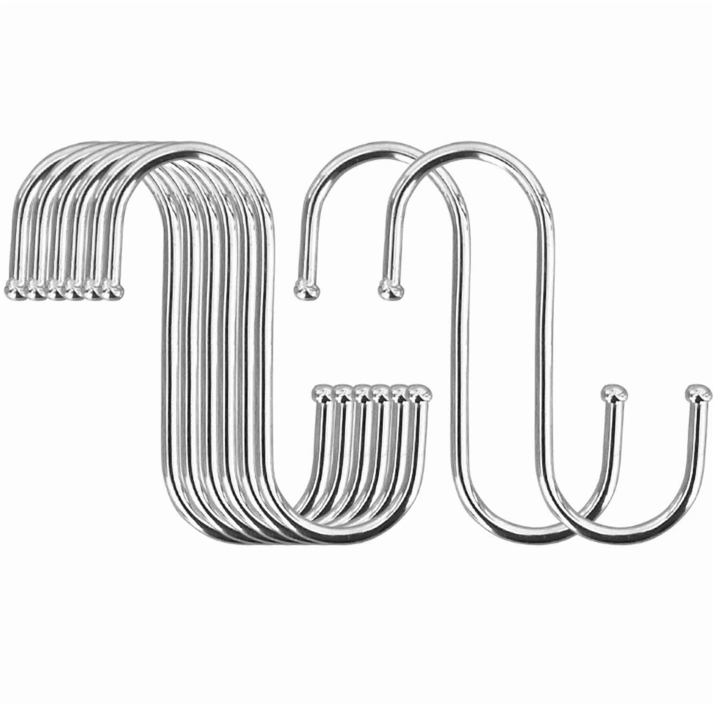 10Pcs S-Hook Metal S-Type Kitchen Bedroom Hook Up Stainless Steel Tent ...