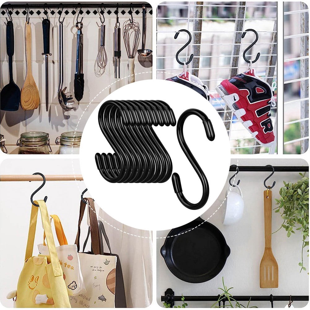 10Pcs S Type Anti Slip Hooks Load Capacity 50 Lbs 80Mm Closet For ...