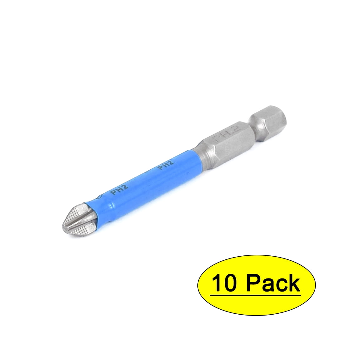 10Pcs S2 Steel Anti-Slip Magnetic PH2 Tip Screwdriver Bits 65mm Long ...