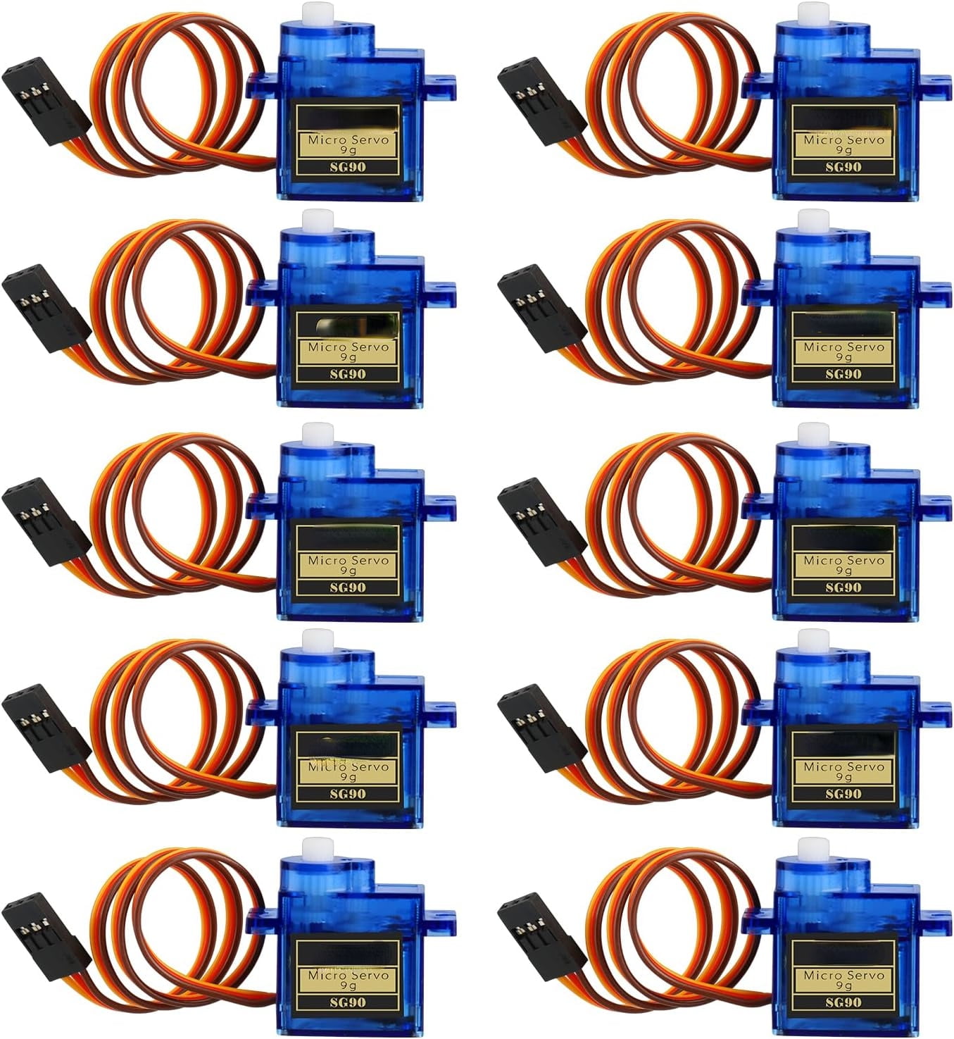 10Pcs SG90 9g Micro Servos for RC Robot Helicopter Airplane Controls ...