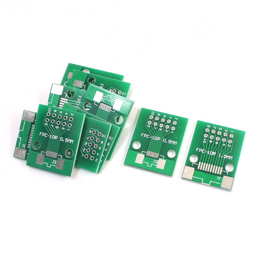 10Pcs SMD SMT FPC-10P 0.5mm 1mm to DIP10 2.54mm 2 Sides PCB Board Plate ...