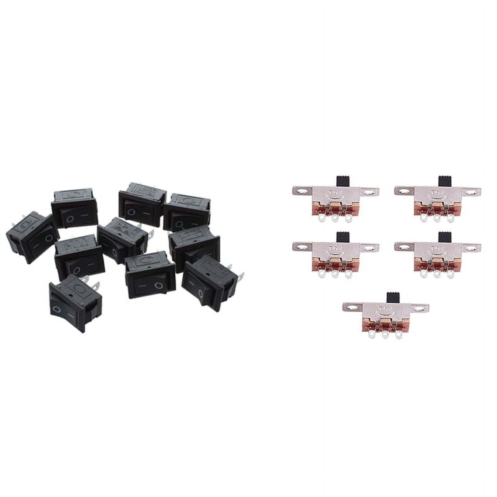 10Pcs SPST 2 Pin Rocker Switch AC 125V 10A 250V 6A with 5Pcs On-Off 2 ...