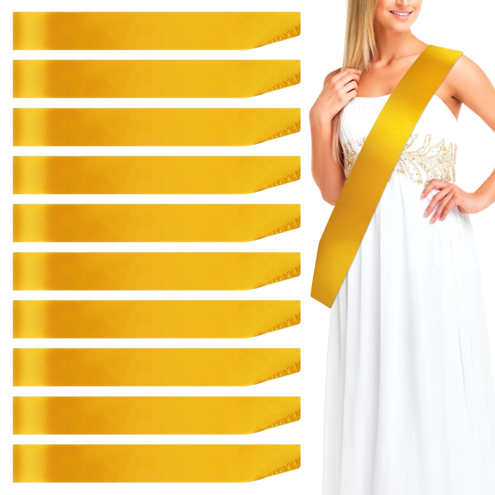 10Pcs Sash Sashes Satin Blank Ribbon Birthday Plain Party Pageants DIY ...