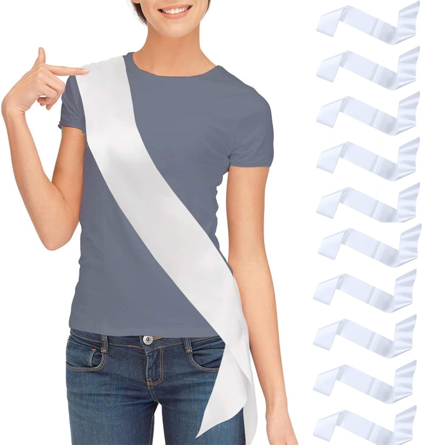 GoXteam10Pcs Sashes Blank Sashes for Pageants,Senior Sashes, Satin ...