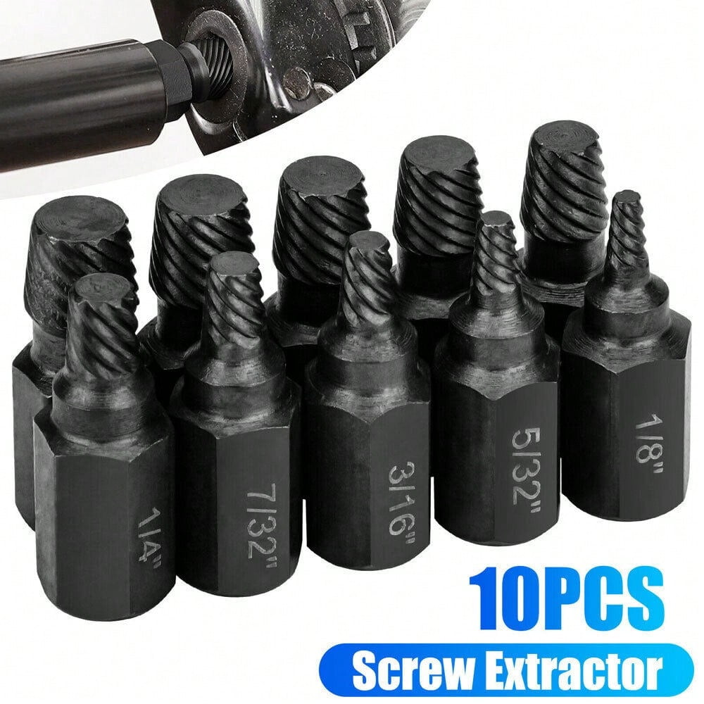 10Pcs Screw Extractor Kit, Hex Head Easy Out Bolt Extractor Set ...