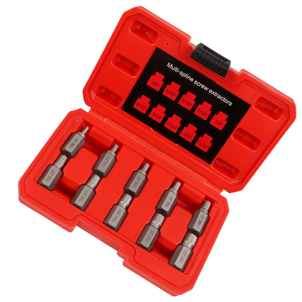 10Pcs Screw Extractor Set Damaged Broken Bolt Screw Extractor Hex Head ...
