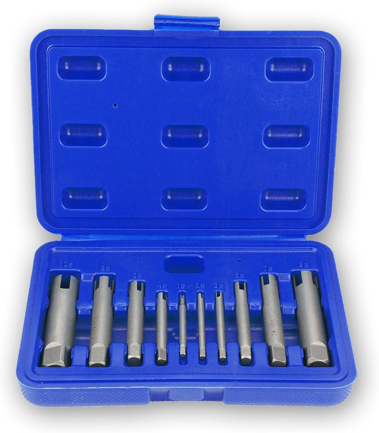 10Pcs Screw Tap Extractor Set, 3,4 Flute Steel Broken Head Taps ...