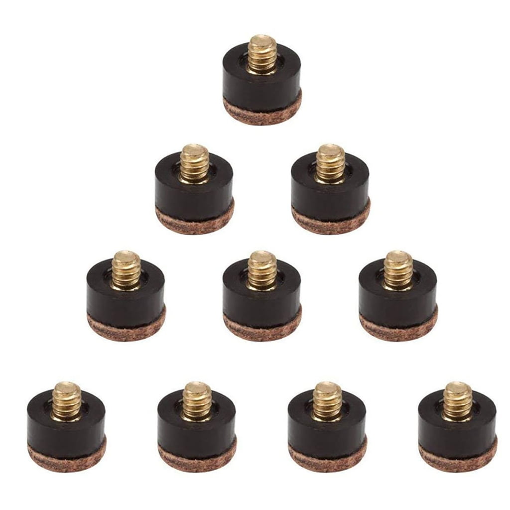 10Pcs Screw-on Pool Cue Tip Replacement Hard Leather Billiard Cue Tip ...