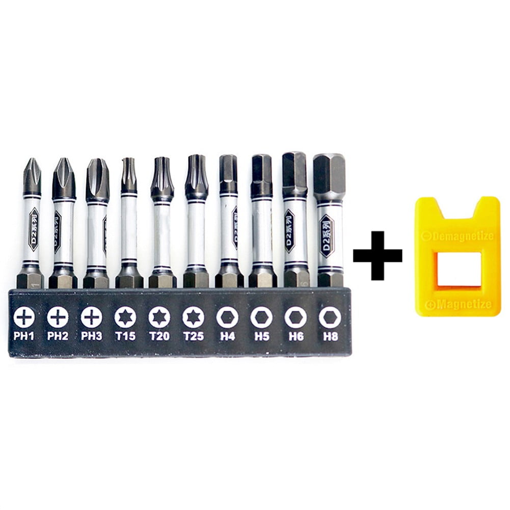 10Pcs Screwdriver Bits Set Hand Tools 50mm Screwdriver Bits Set Ph2 T15 ...