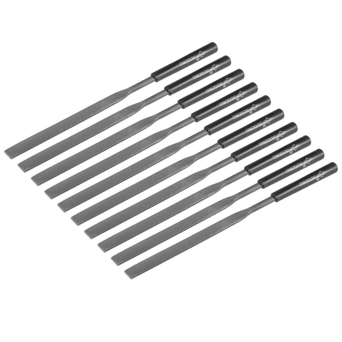 10Pcs Second Cut Steel Flat Needle File with Plastic Handle, 5mm x ...