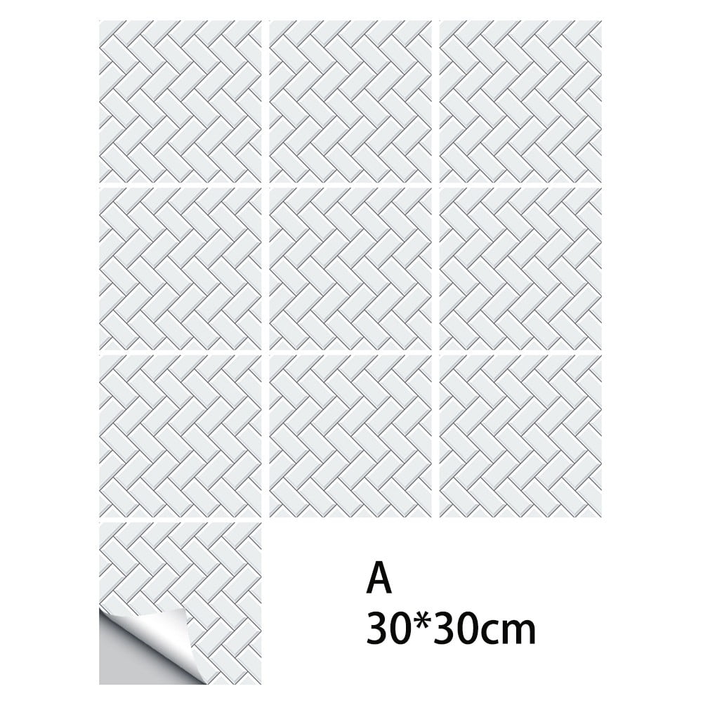 10Pcs Self- Wall Tiles Stickers 3D Effect Peel And Tile Stickers A ...