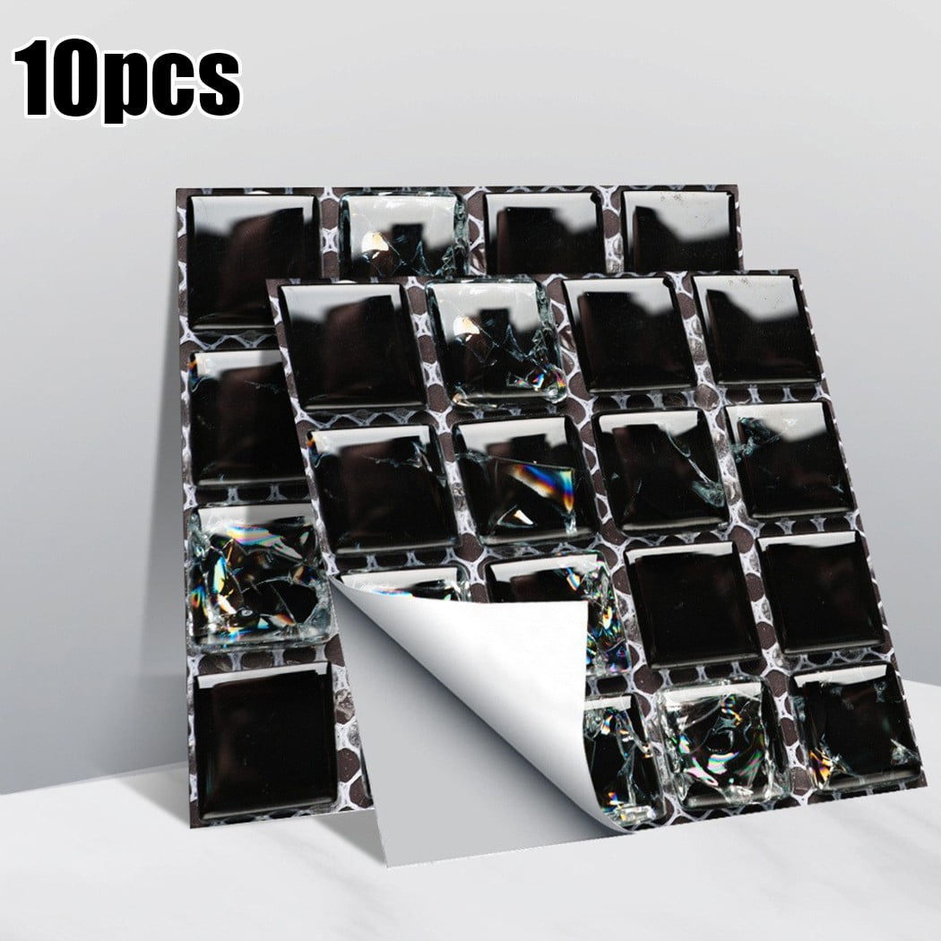 10Pcs/Set Flat Mosaic Tiles Sticker Transfers Covers For Kitchen ...