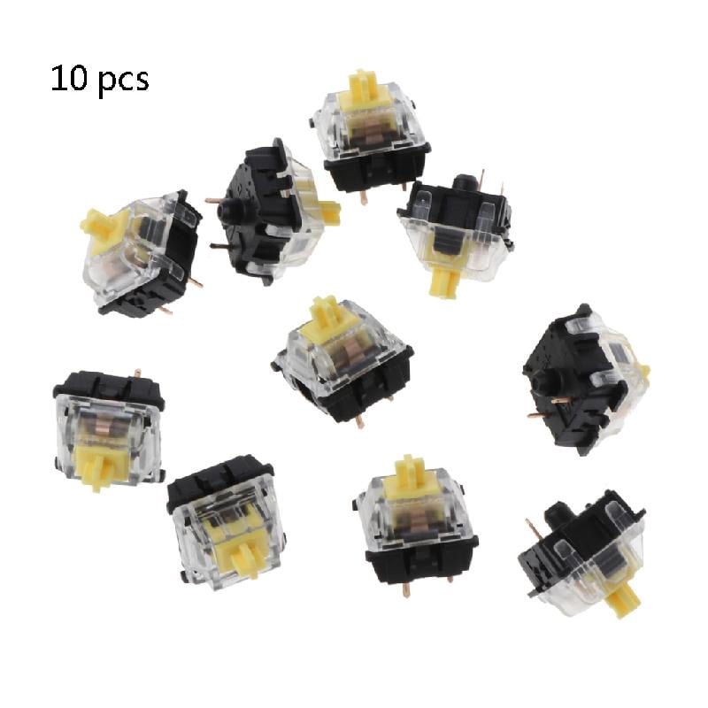 10Pcs/Set Keyboard Switch Gateron MX 3 Pin Yellow Switches Transparent ...